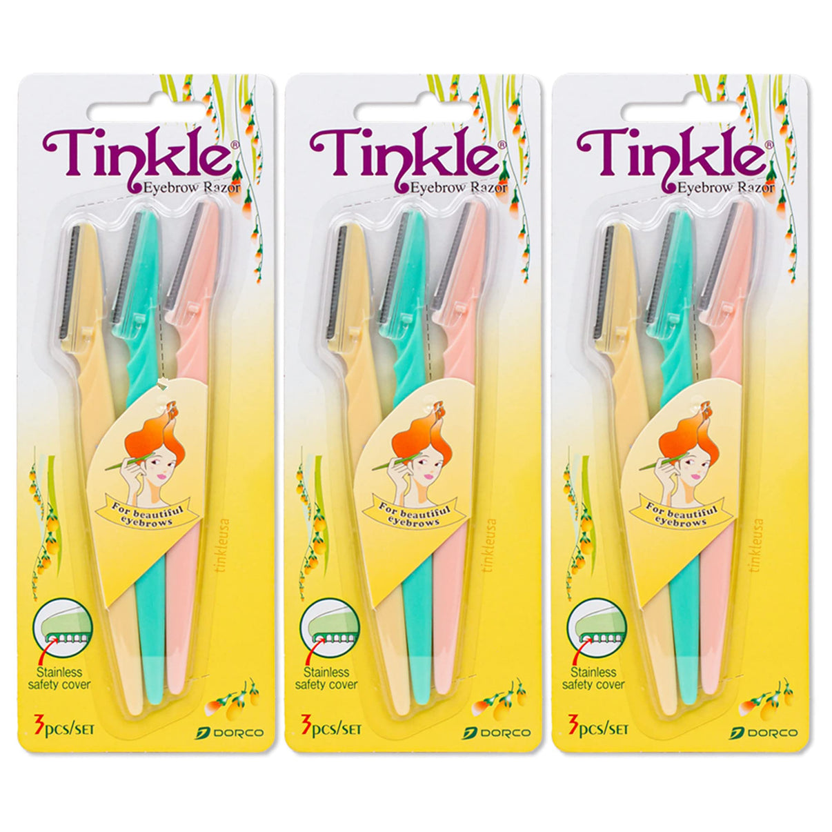 Dorco Tinkle Eyebrow Razor, 3pc x 3pack (9 PCS) – Tinkle USA